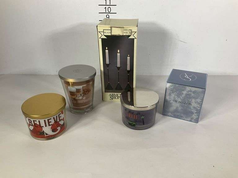 Group of Decorative Candles and Candle Holders - Hash Auctions