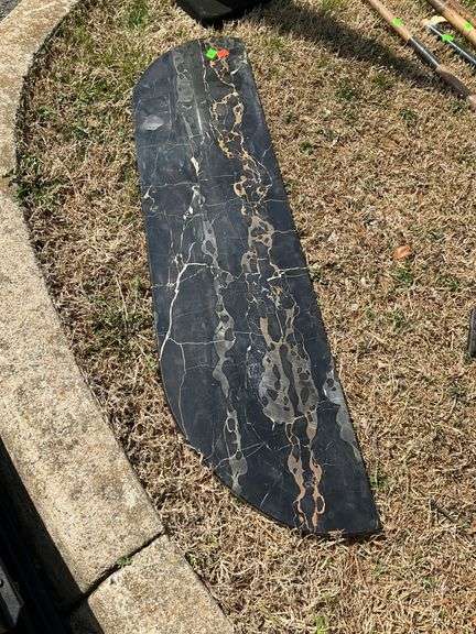 Half-Moon Shaped Marble Slab, 4’L - Hash Auctions