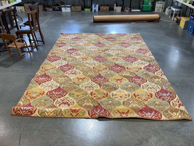 Colorfields Hand-Tufted Rug, 95×131 Inches, Stepping Stone Pattern - Hash Auctions