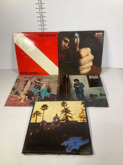 Collection of Five Vinyl Records Featuring Van Halen, Billy Joel ...