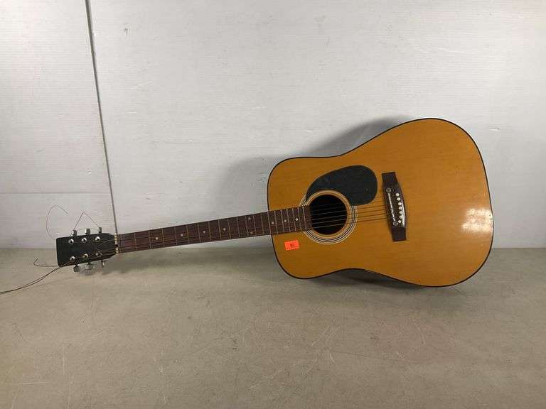 Acoustic Guitar With Natural Finish and Dark Back - Hash Auctions