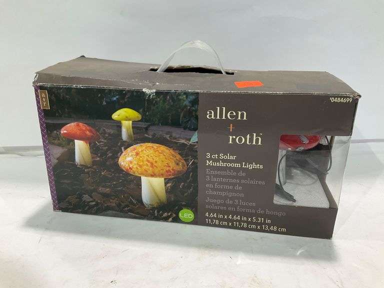 Allen + Roth 3-Piece Solar Mushroom LED Lights Set - Hash Auctions