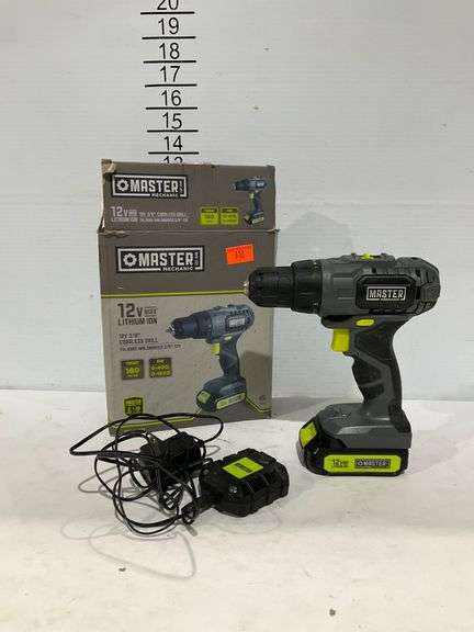Master Mechanic 12V Max Lithium-Ion Cordless Drill with Accessories ...