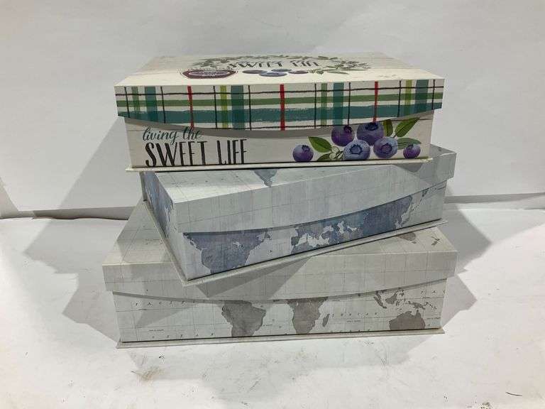 Set of 3 Ashland Decorative Storage Boxes with Various Patterns - Hash ...