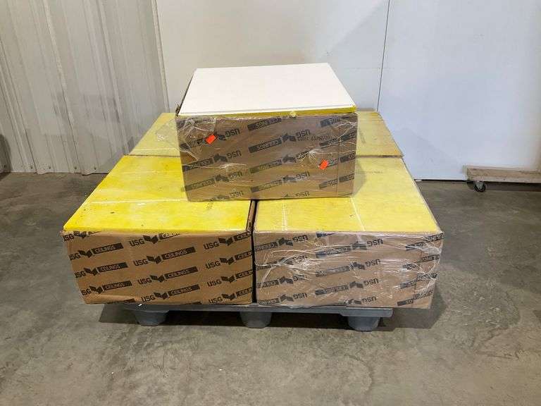 Pallet of 5 boxes USG Halcyon Acoustic Ceiling Panels, 98223, 12 Pieces ...
