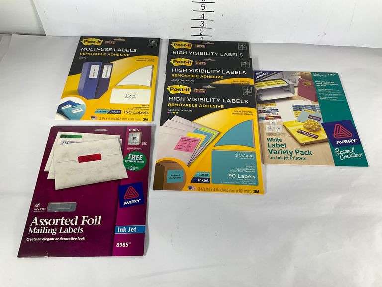 Assorted Label Packs Including Avery and Post-it Brands - Hash Auctions