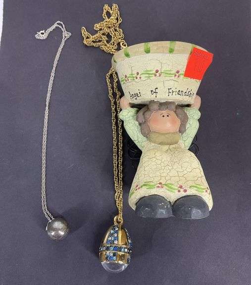Sterling silver 1956 necklace 18in , Main Line Time clock necklace, and ...