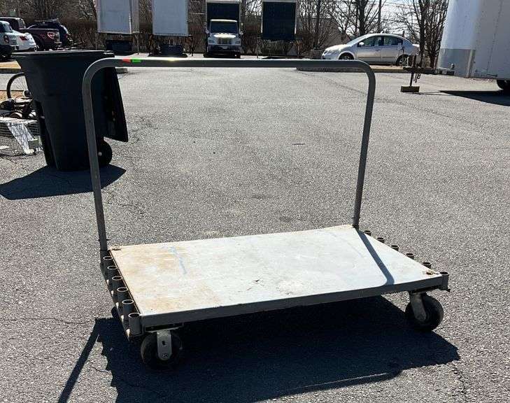 Industrial Metal Platform Cart with Handle and Casters, 4’L x 30”W ...
