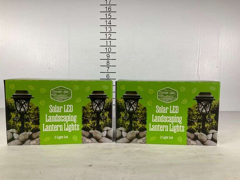 Set of Two ‘Country Side Products’ Solar LED Landscaping Lantern Lights ...