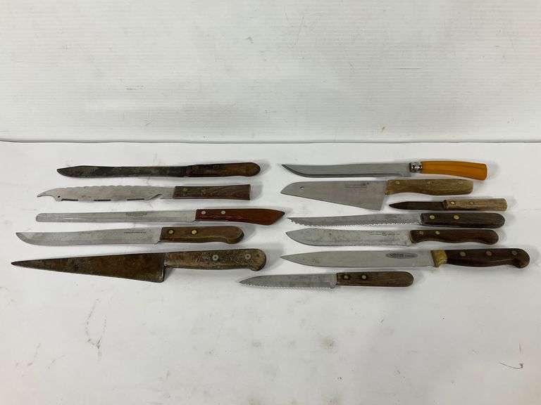 Collection of Assorted Knives with Various Blade Styles and Handles ...