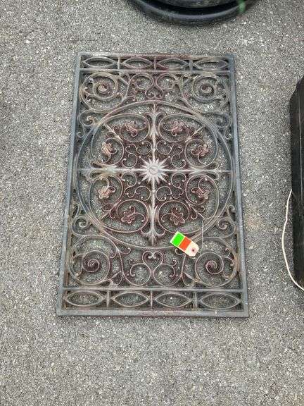 Decorative Cast Metal Rectangular Panel with Ornate Scrollwork - Hash ...