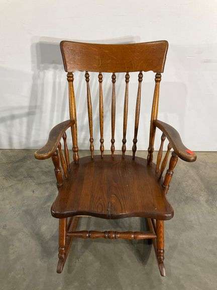 Spindle Back Rocking Chair with Contoured Seat - Hash Auctions