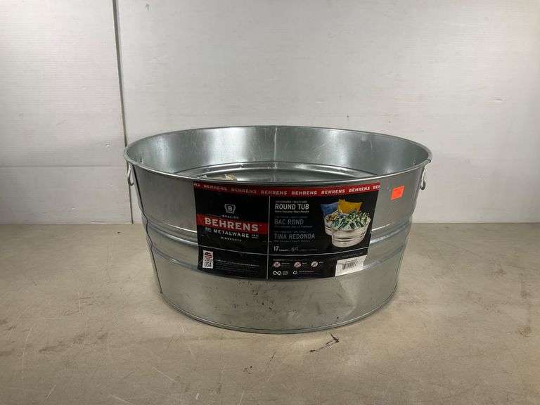 Behrens Galvanized Steel Round Tub, 17-Gallon Capacity - Hash Auctions