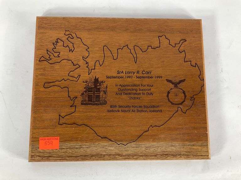 Engraved Plaque Commemorating 85th Security Forces Squadron, Keflavík ...