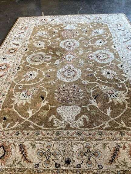 Thomasville Area Rug with Floral Pattern and Beige, Sage, Rust Tones ...