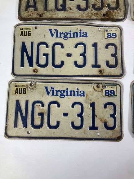 Collection of Eight Virginia License Plates with Various Years - Hash ...