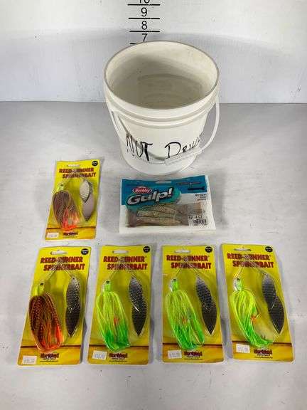 Fishing Lure Set with Bucket, Spinnerbaits, and Berkley Gulp! Baits ...