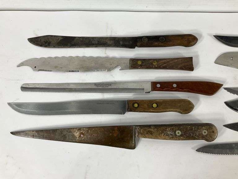 Collection of Assorted Knives with Various Blade Styles and Handles ...