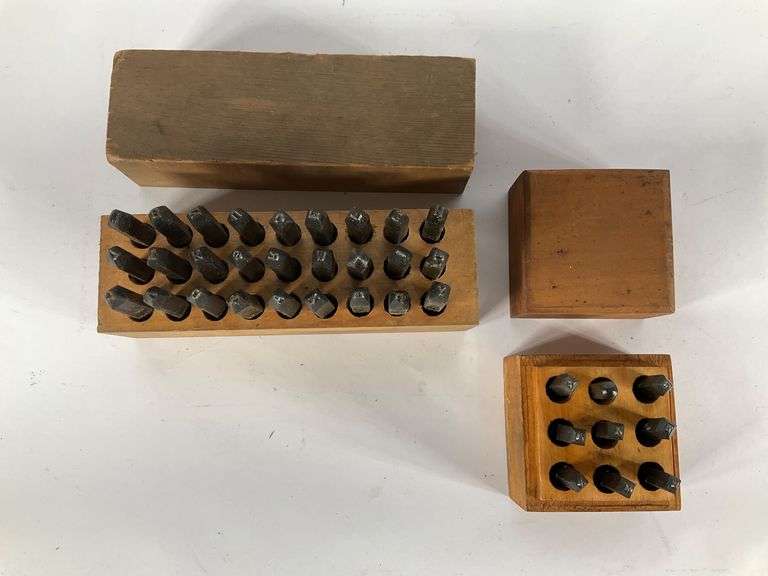 Metal Stamping Punch Set with Wooden Holders - Hash Auctions