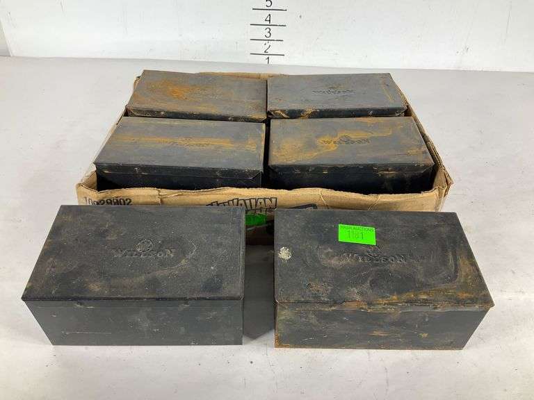 Set of Six Wilson Metal Boxes, Approx. 6x4x3in - Hash Auctions