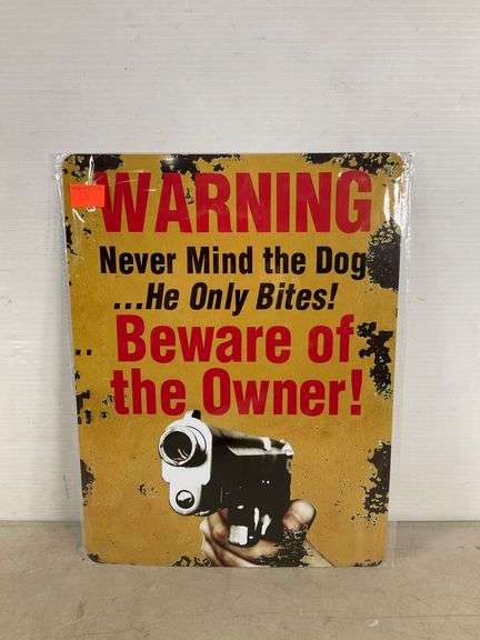 Metal Sign with ‘Warning Beware of the Owner’ Design, 12×16” - Hash ...