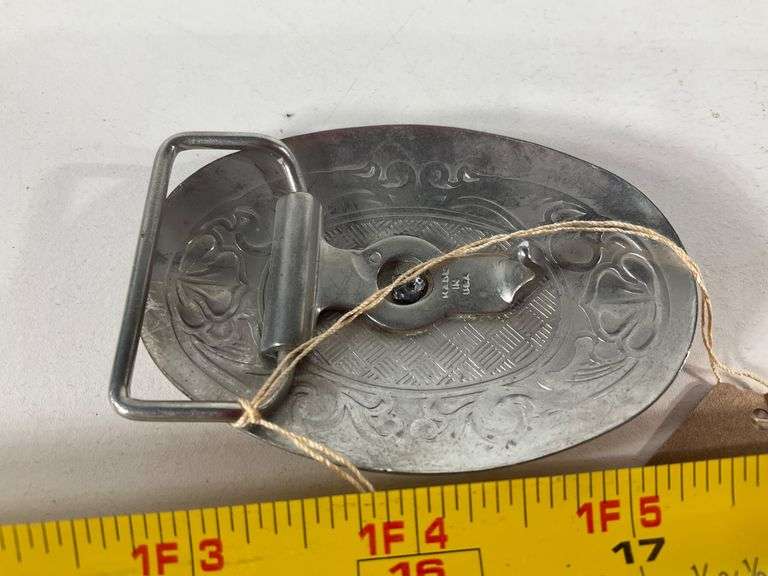 Two Belt Buckles Including Revolver-Shaped and Equestrian-Themed ...