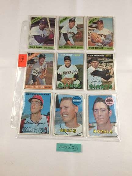 Collection of 1960s Topps Baseball Cards Featuring Various Players ...