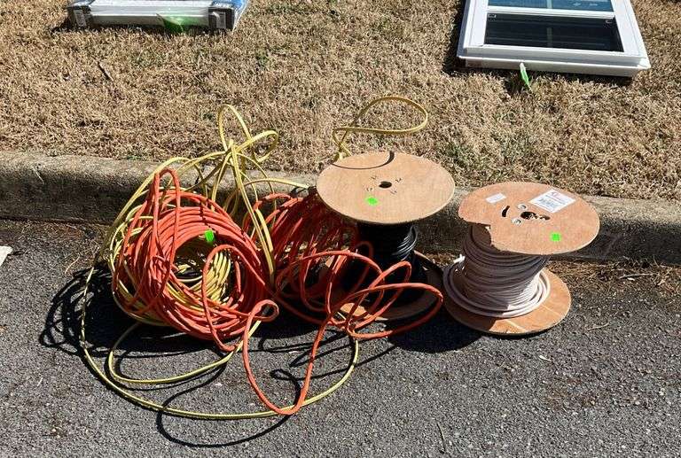 Mixed Cable Lot with Various Spools and Coiled Cables - Hash Auctions