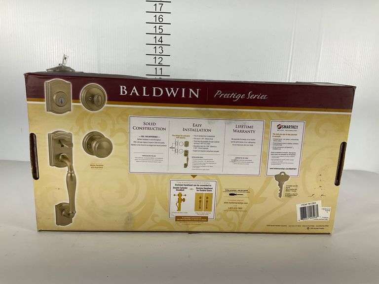 Baldwin Prestige Series Door Handle Set with Deadbolt and Lever - Hash ...