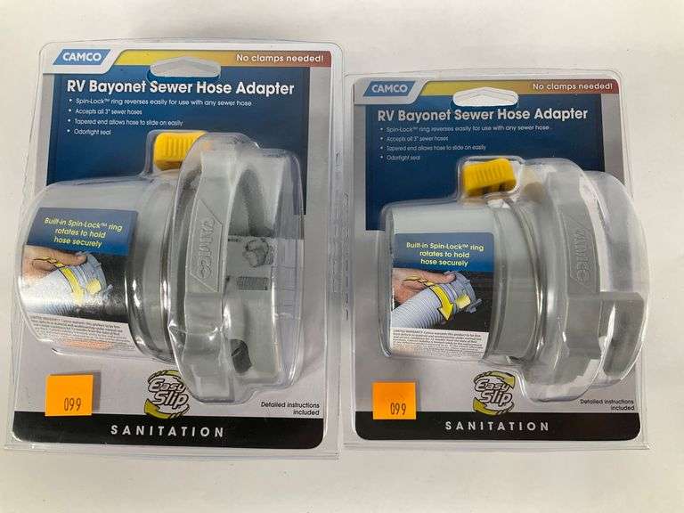Pair of Camco RV Bayonet Sewer Hose Adapters with Easy Slip Locking ...