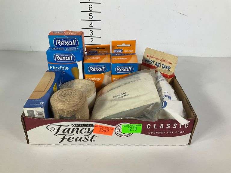Lot of First Aid Supplies Including Rexall Bandages and American Red ...