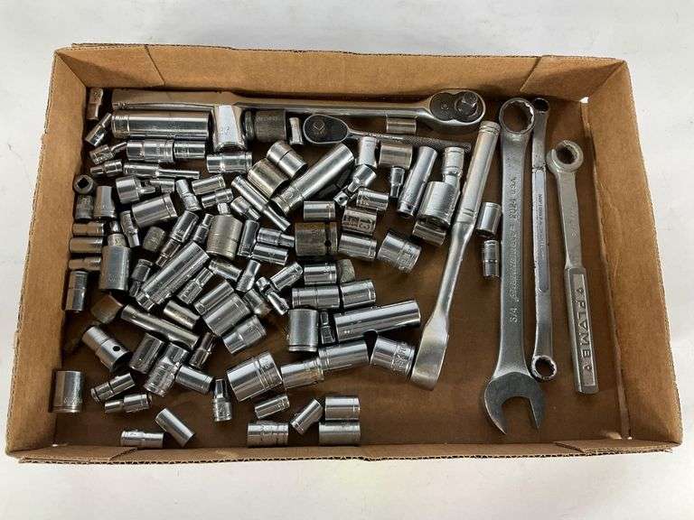 Collection of Assorted Ratchets, Sockets, and Wrenches Including Craftsman and Proto - Hash Auctions
