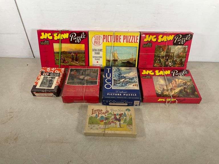 Collection of Vintage Picture Puzzles Featuring Various Artwork - Hash ...