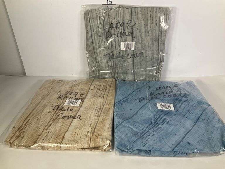 Set of Three Large Round Table Covers in Assorted Colors - Hash Auctions
