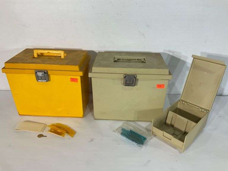 Set of Two Plastic Storage Boxes, One with Locking Mechanisms and ...