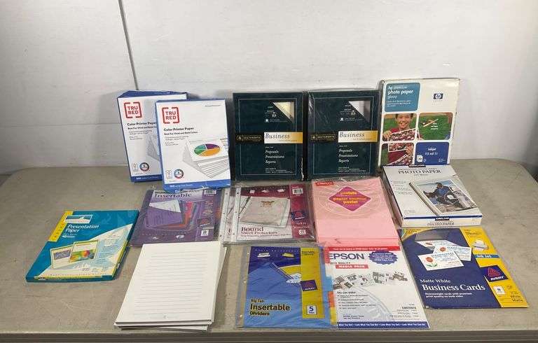 Assorted Printer and Specialty Paper Supplies, Including TRU RED ...