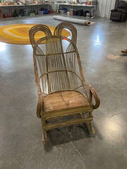Vintage-Style Twig Bentwood Rocking Chair with Curved Backrest - Hash ...