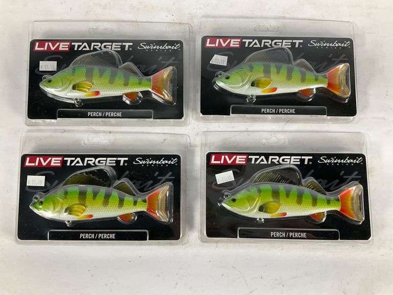 Set of Four Live Target Swimbait Perch Lures in Original Packaging ...