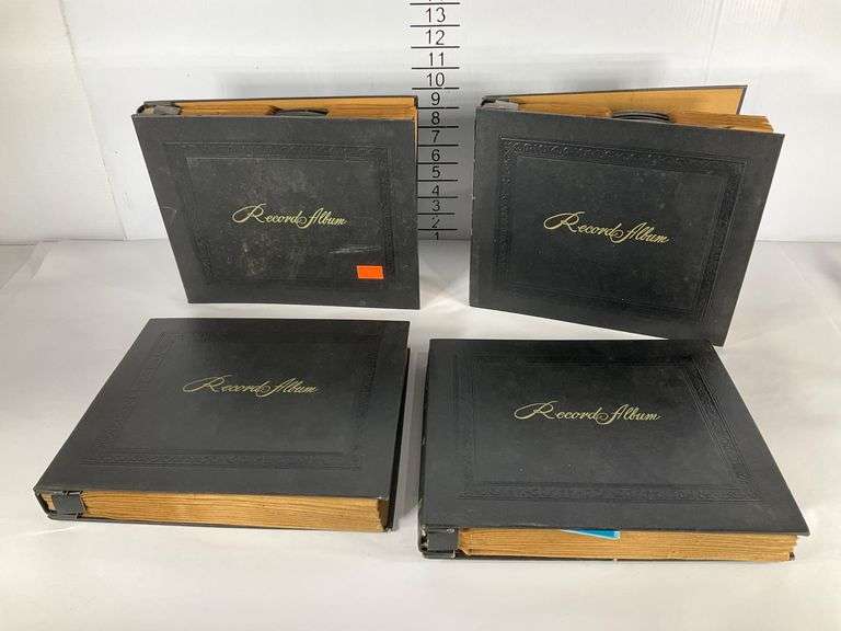 Collection of Four Record Albums with Assorted 78 RPM Vinyl Records ...