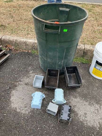 Rubbermaid Roughneck Refuse Container and Assorted Electrical Boxes ...