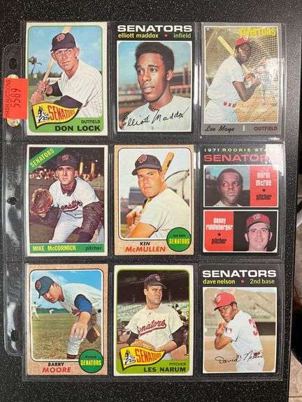 Collection of Nine Vintage Washington Senators Baseball Cards - Hash ...