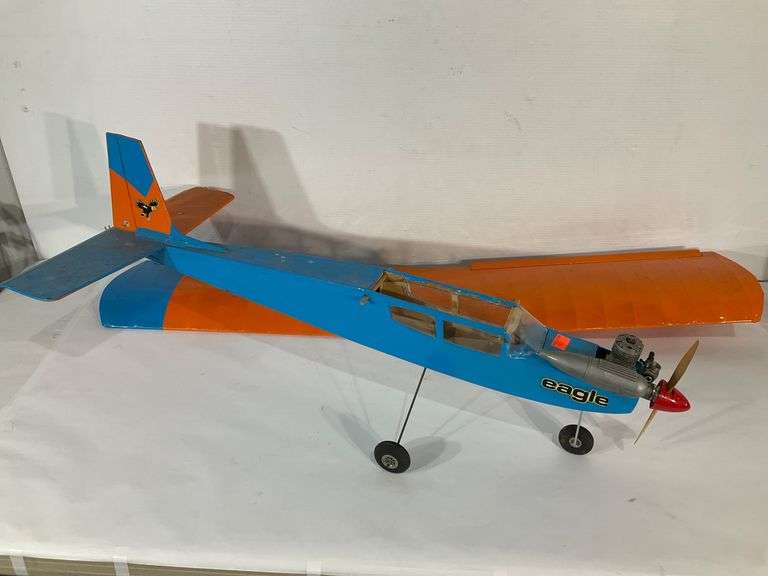 Model Airplane with Blue and Orange Color Scheme - Hash Auctions