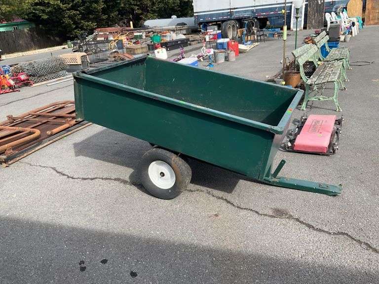 Green Utility Dump Trailer with 16×6.50-8 Tires - Hash Auctions