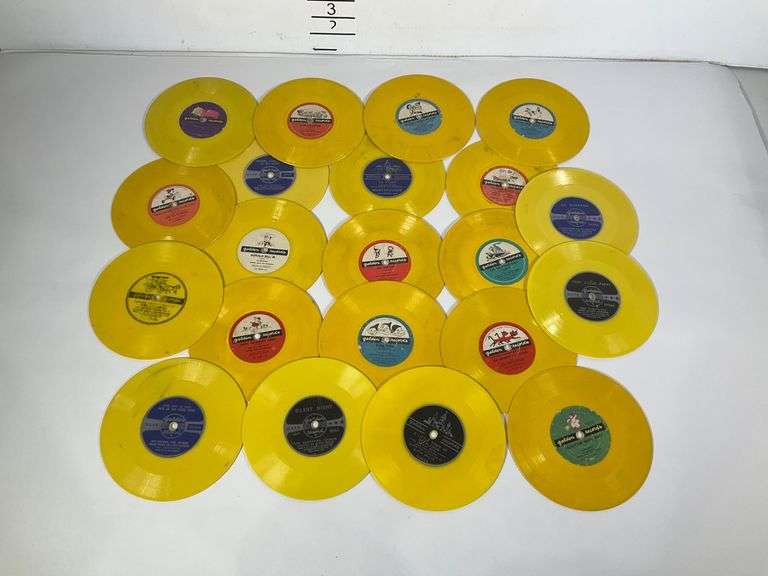 Collection of 21 Yellow Golden Records 78 RPM Children’s Vinyl Records ...