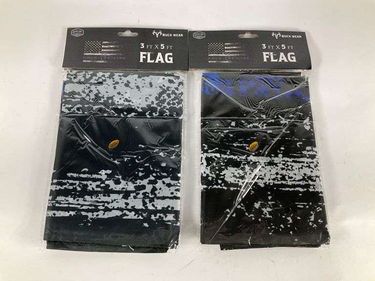 Set of Two Buck Wear 3 ft x 5 ft ‘Hold the Line’ Flags - Hash Auctions
