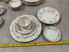 Approx. 45pc Hanover Fine China Service for 5 with Floral and Gold Trim ...