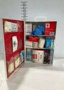 Metal First Aid Kit with Assorted Supplies by Aramark - Hash Auctions
