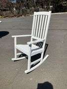 White Slat-Back Rocking Chair - Hash Auctions