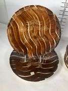 Set of Ten Purinton Slip Ware Hand-Painted Plates - Hash Auctions