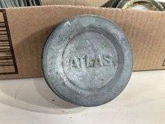 Lot of 3.5″ Atlas Metal Lids for Mason Jars with Milk Glass Inserts ...